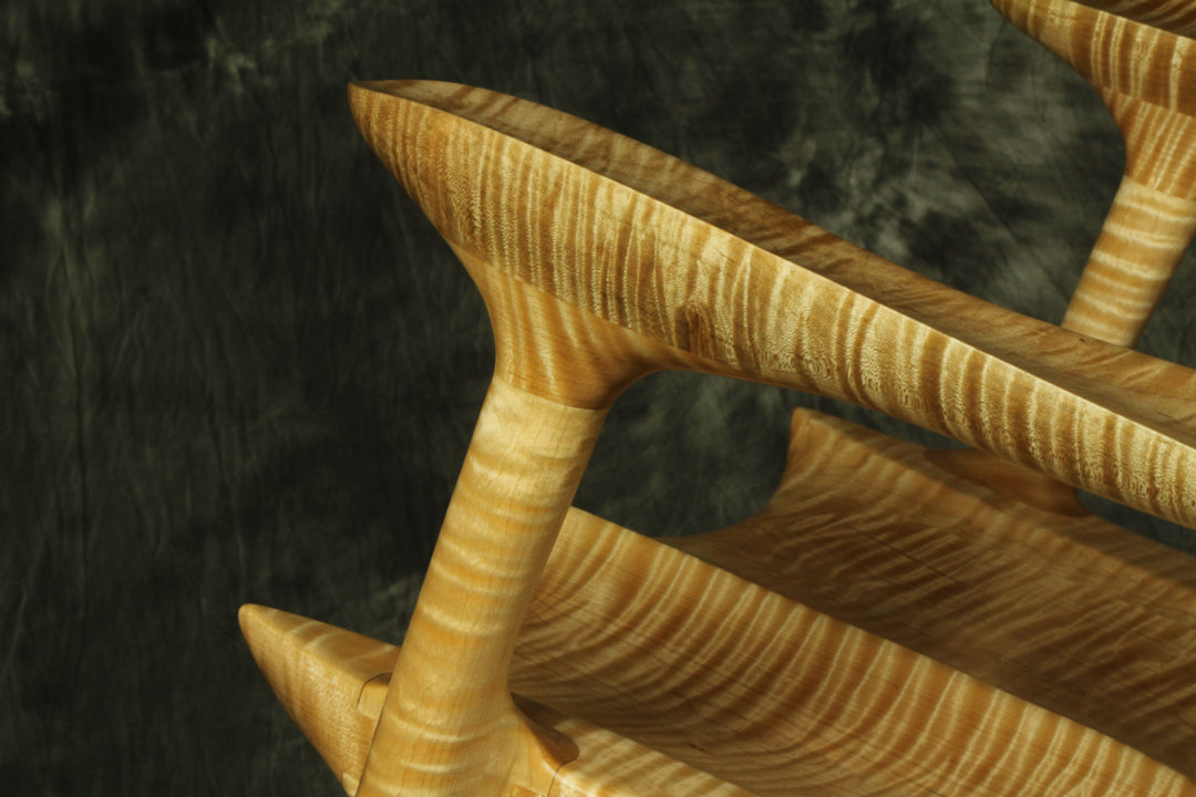 Curly Maple Sculpted Rocking Chair – Cummings Fine Woodworking