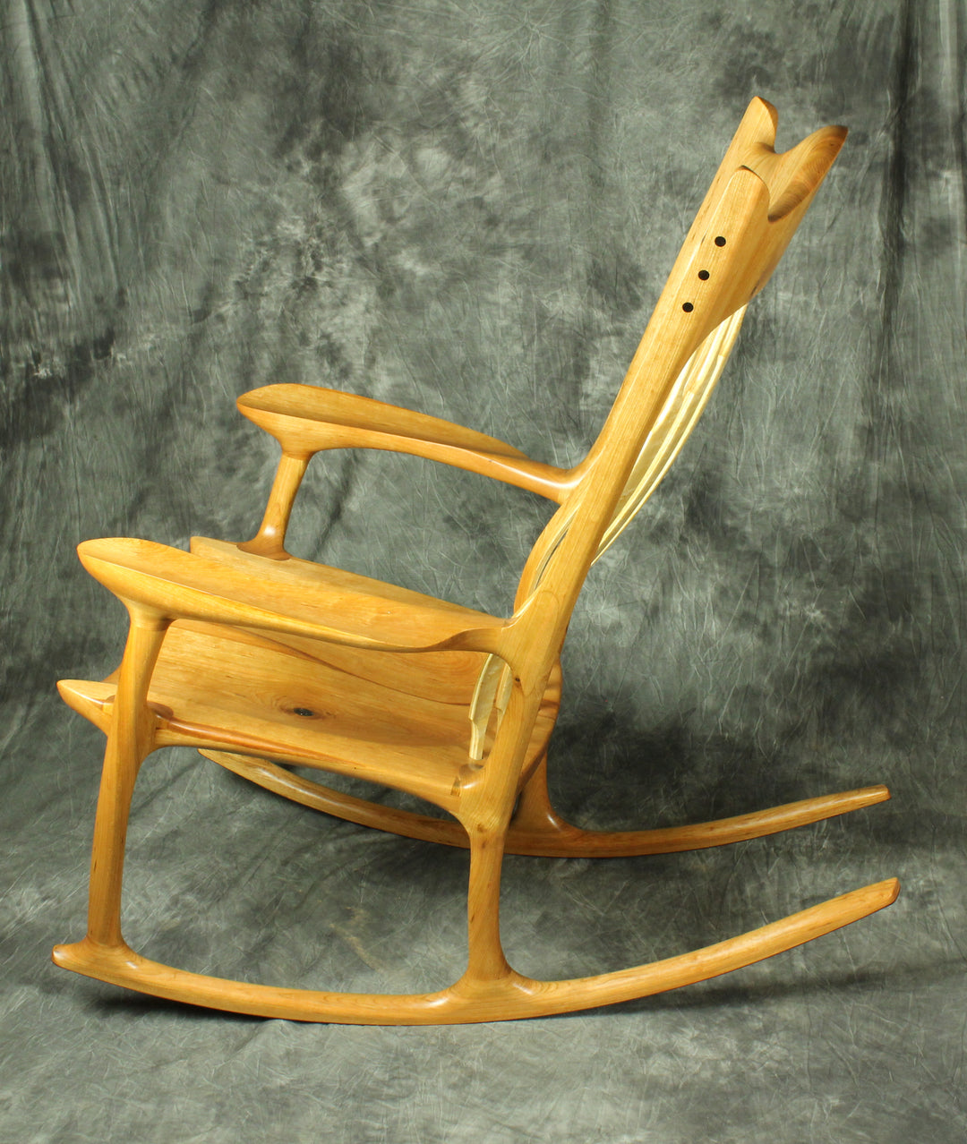 Cherry Sculpted Rocking Chair – Cummings Fine Woodworking